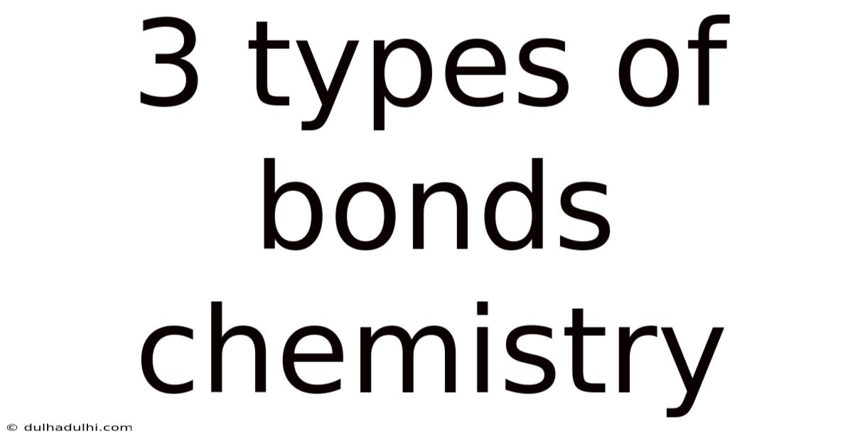 3 Types Of Bonds Chemistry